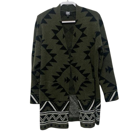 Frye | Sweaters | Frye The Cozy Cardigan Green Women Xl Western Aztec ...